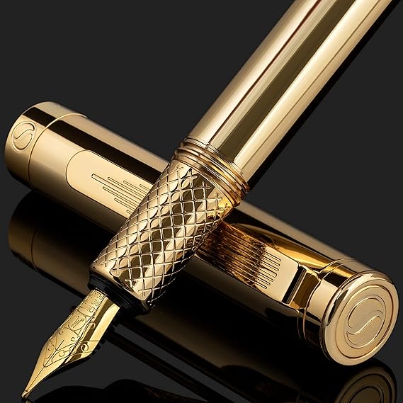 Amazon.com : Scriveiner Gold-Plated Fountain Pen (Medium), Award ...