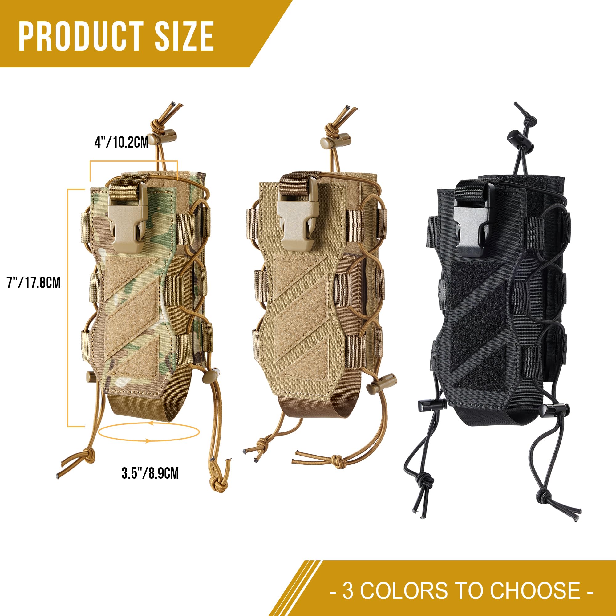 Snapklik.com : OneTigris Molle Water Bottle Holster, 32oz Adjustable ...
