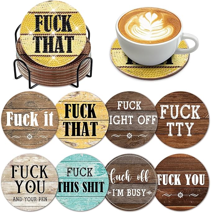 Amazon.com: 8 PCS Funny Diamond Art Coasters Kits with Holder - DIY ...