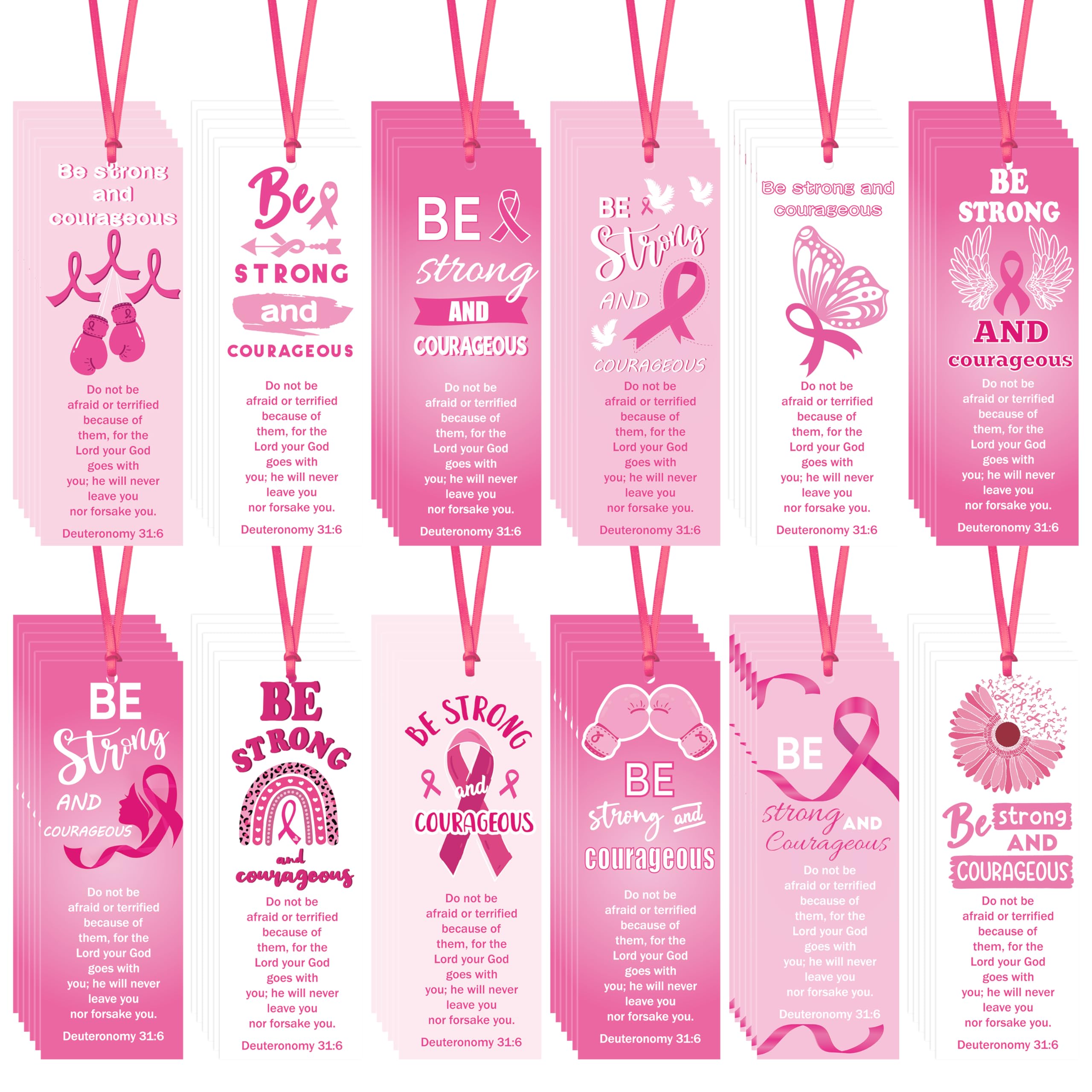 Snapklik.com : Breast Cancer Awareness Bookmarks - 120Pcs Be Strong ...