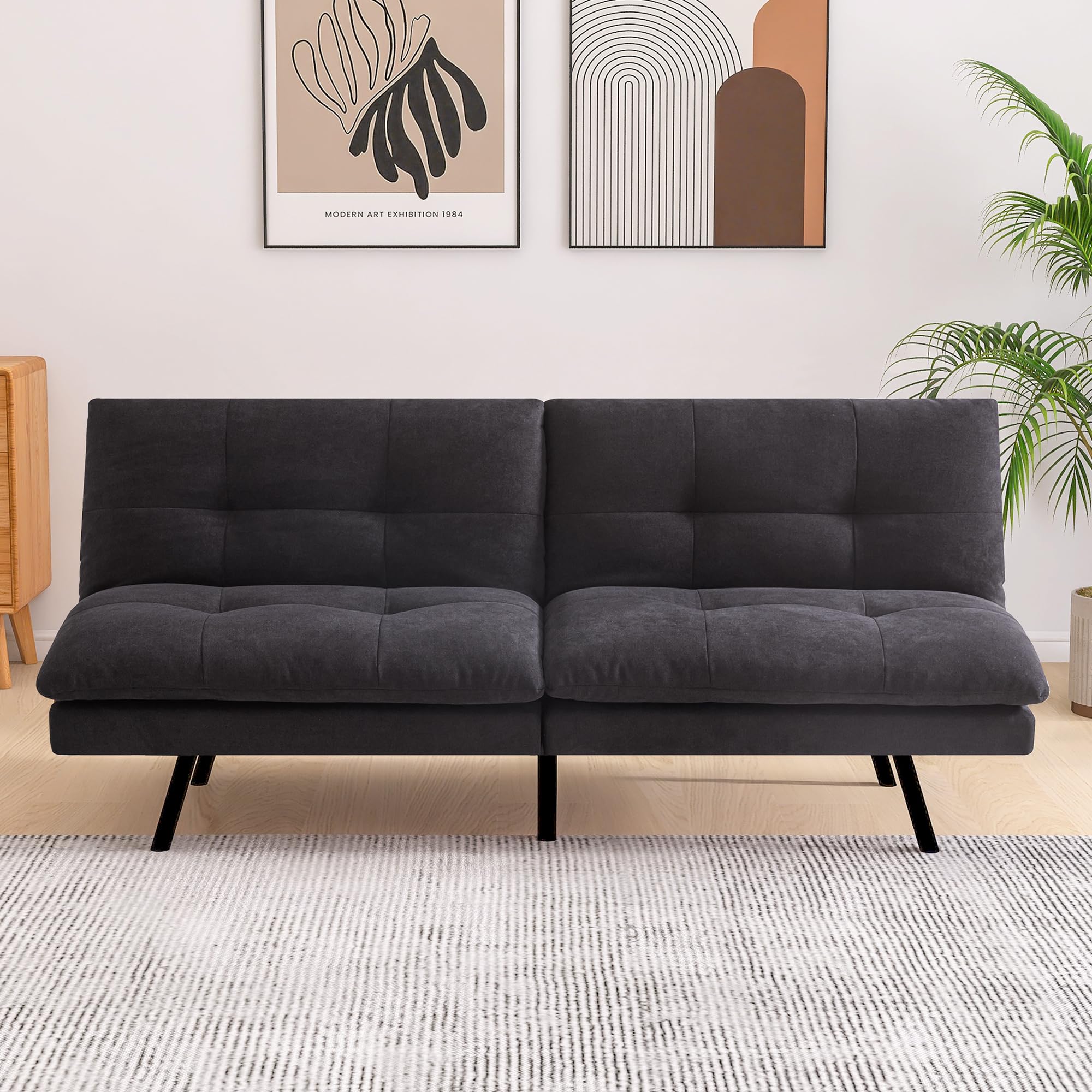 Hcore Futon Sofa Bed,Polyester Futon Couch Bed,Memory Foam Small ...