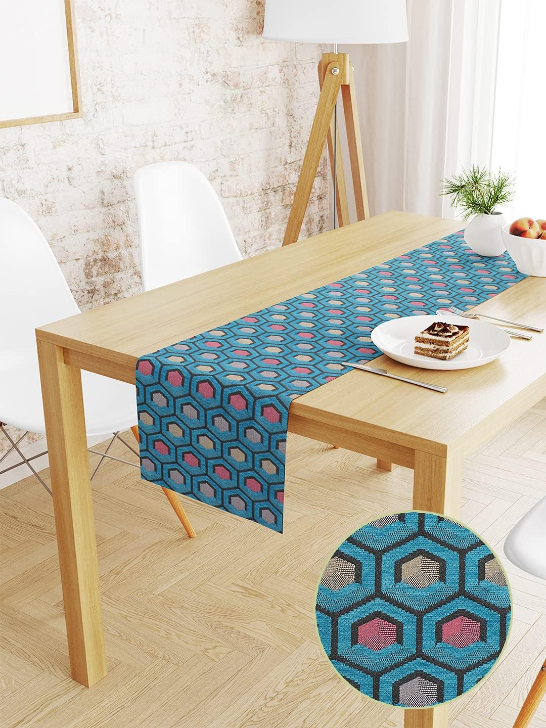 Buy S9 Premium Polyester Floral 6 Seater Table Runner with Piping ...