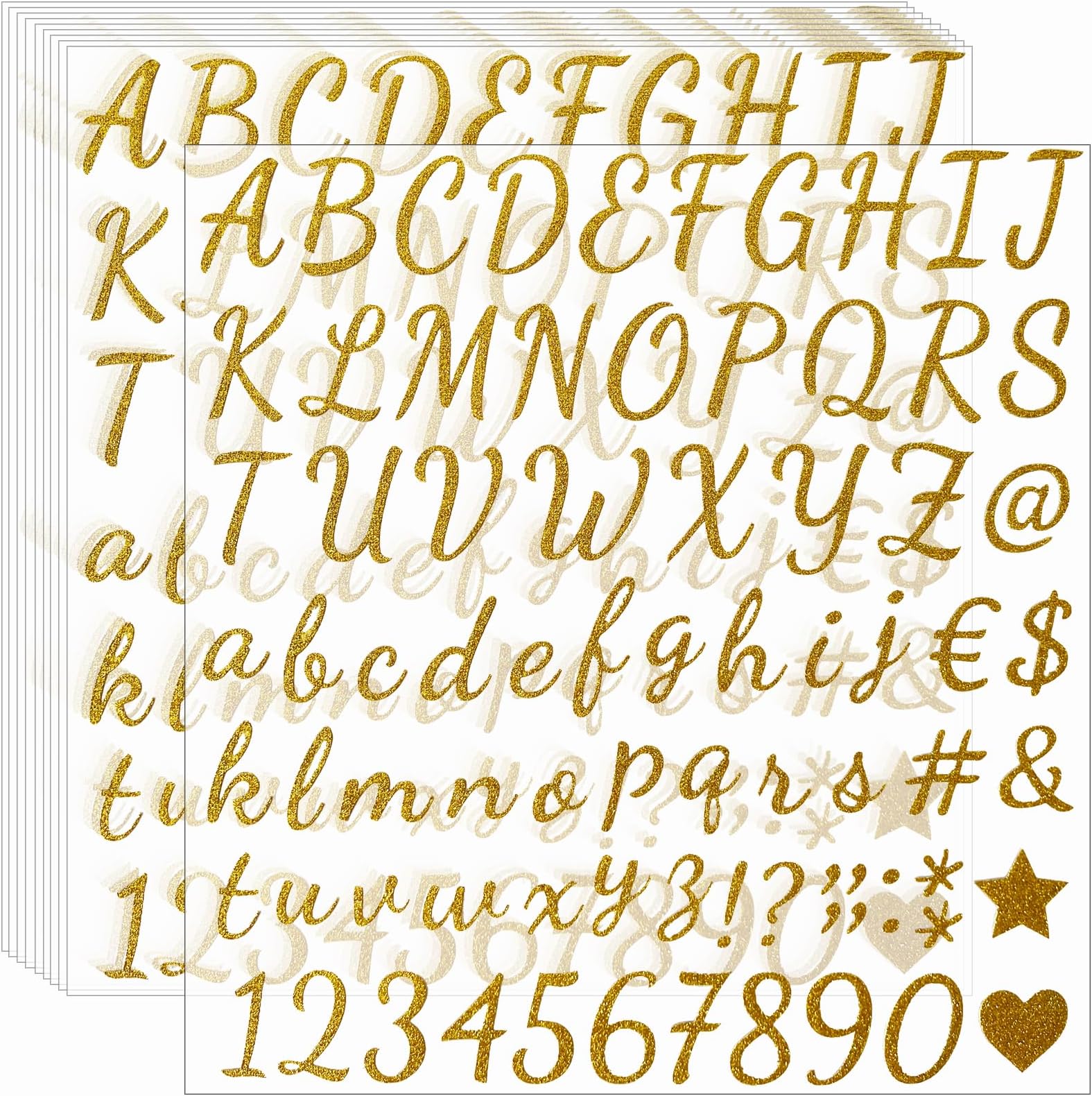 Amazon.com: Jinei 232 Pcs 24 Sheets Large Gold Letter Stickers 2.5 Inch ...