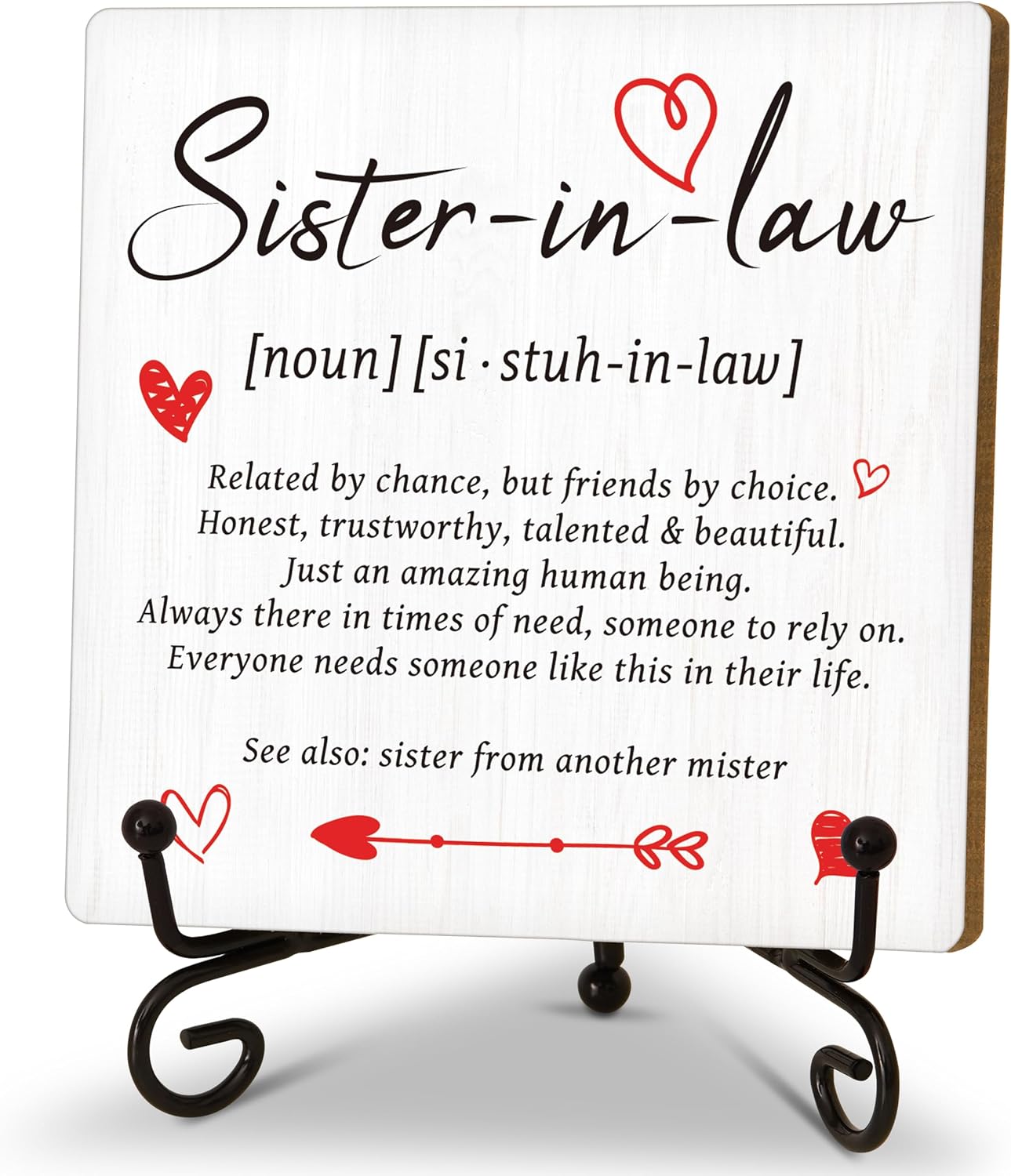 Amazon.com: Sister In Law Gifts Wood Plaque Sign With Stand, Thank You ...
