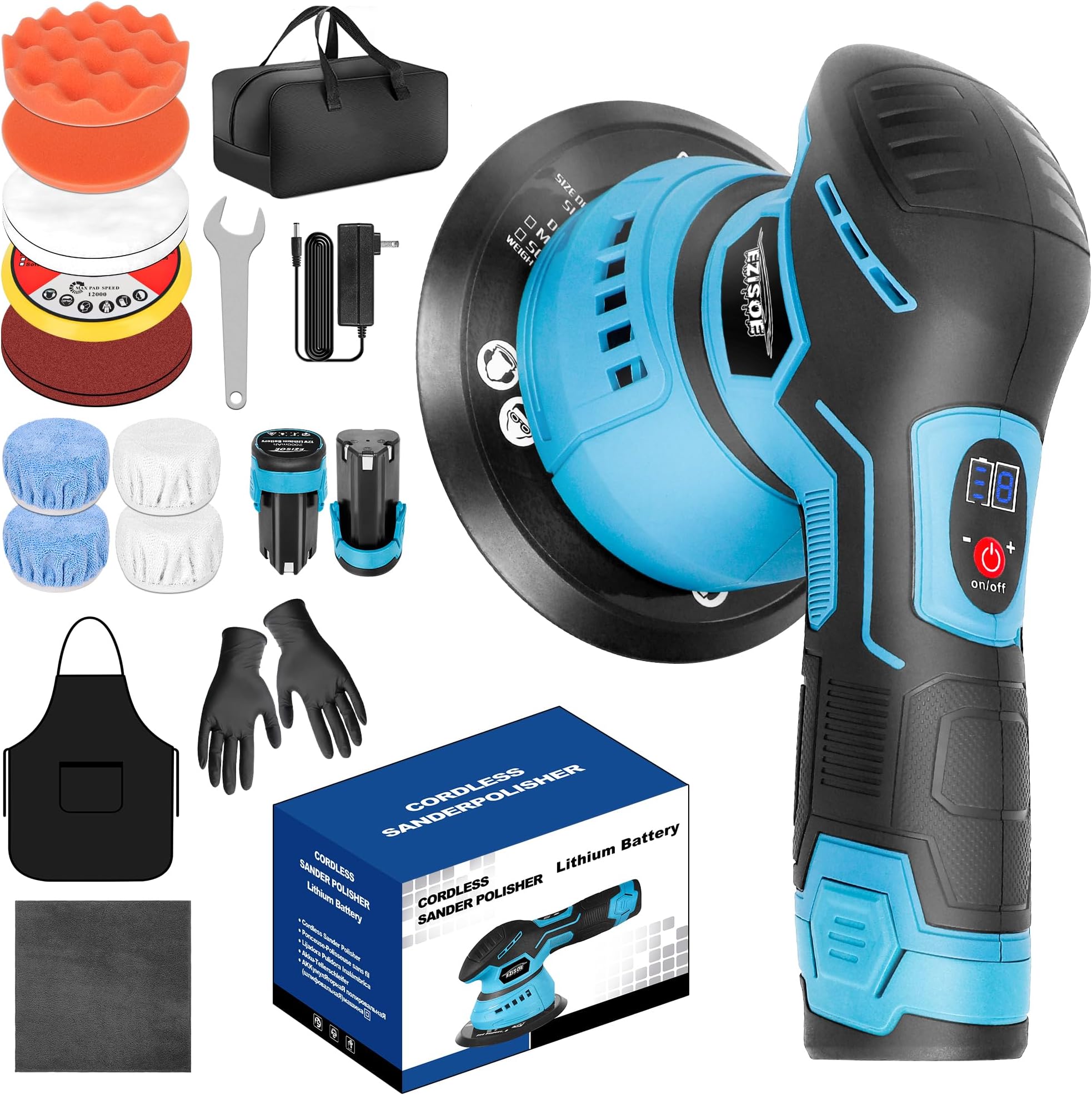 Amazon.com: Cordless Car Buffers and Polishers Kit,8 Variable Speed ...