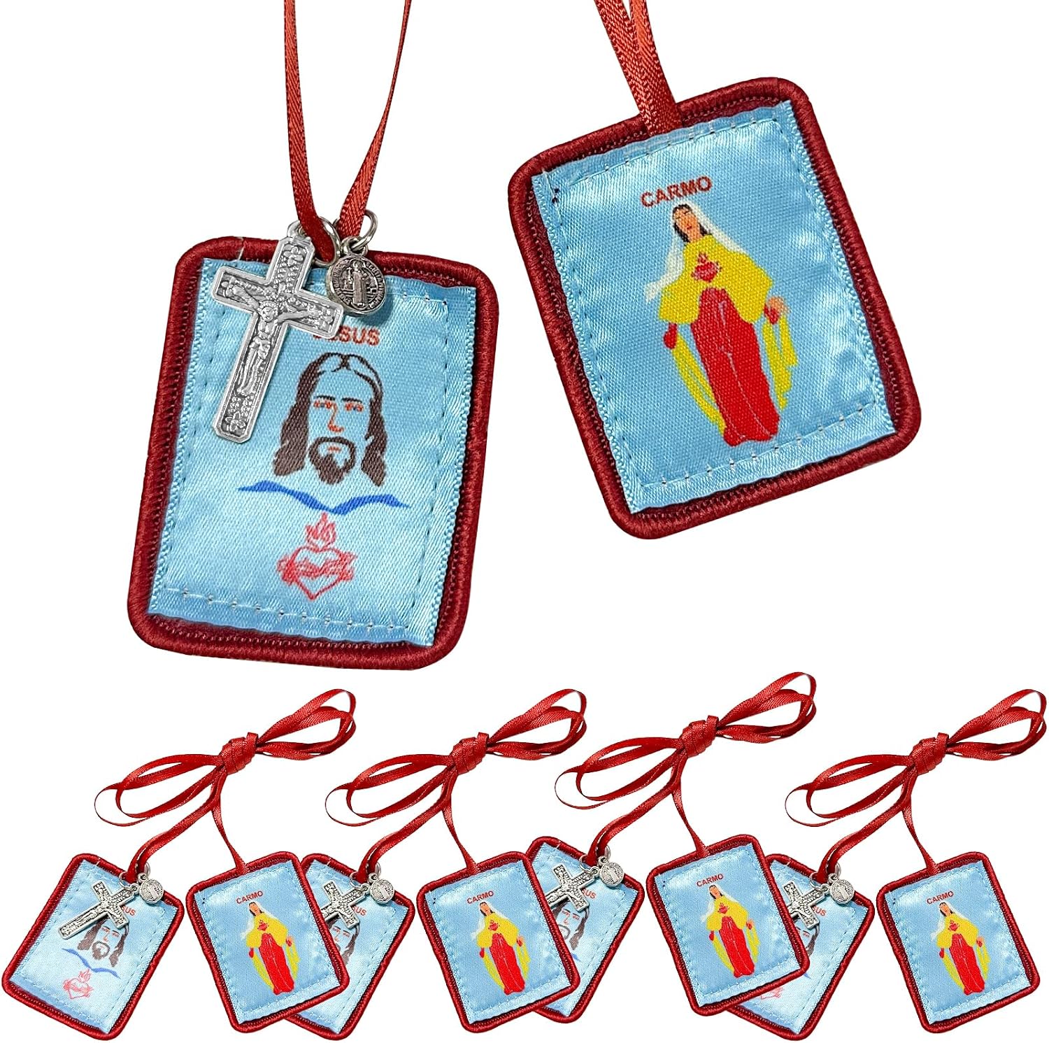 5 Pack Scapulars Catholic Red Jesus Christ Scapular Thailand | Ubuy