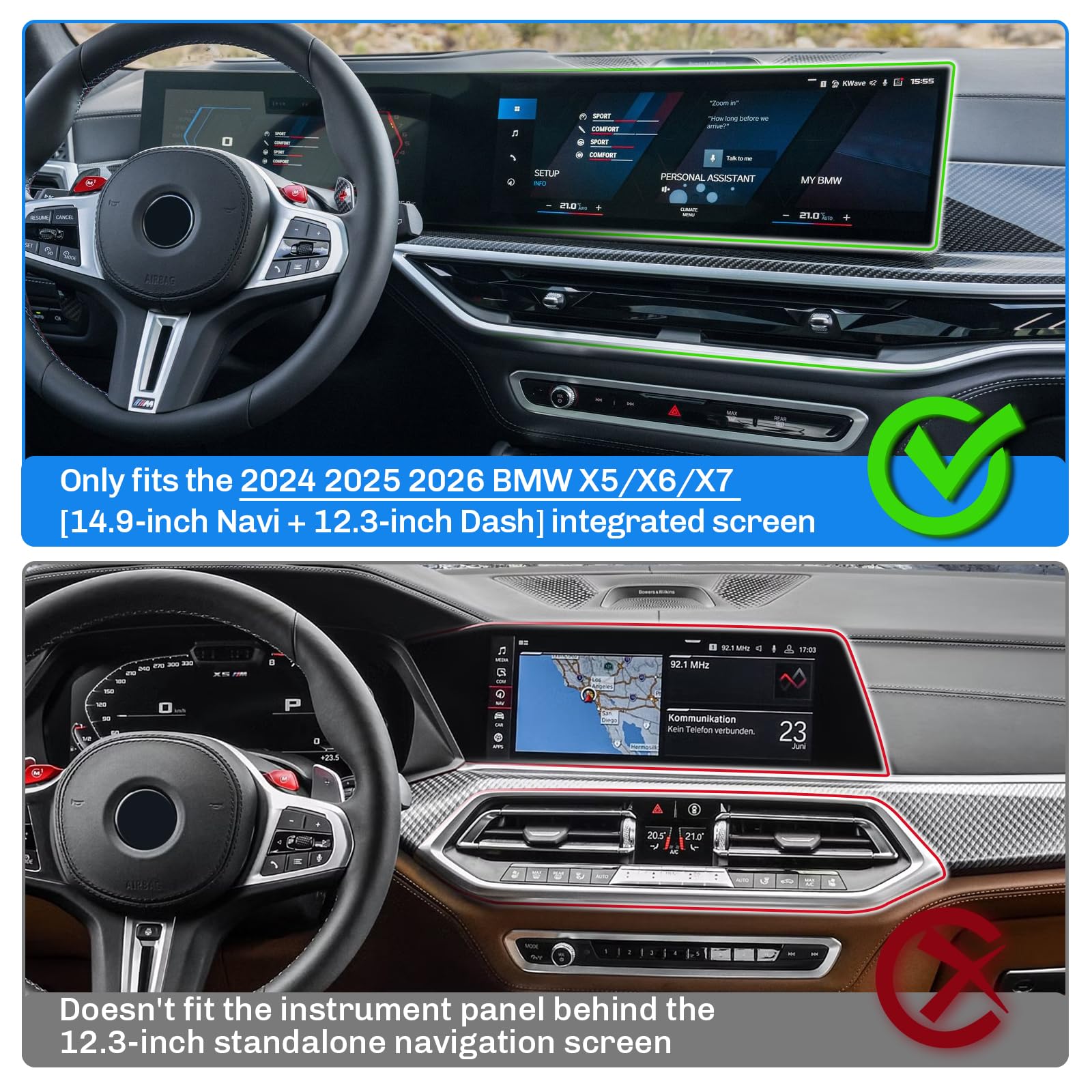 Snapklik.com : For 2024 2025 2026 BMW X5/X6/X7 Dashboard Tray 14.9 In ...