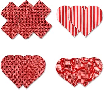 Amazon.com: Estivaux 4 Pairs Valentines Nipple Covers Stickers Red ...