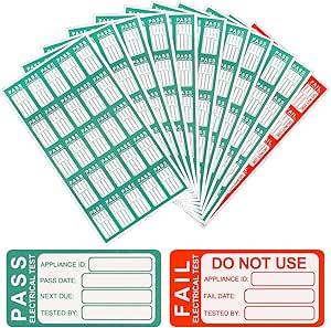 Pat Testing Stickers, 250 PCS Pass & 25 PCS Fail Pat Testing Labels ...