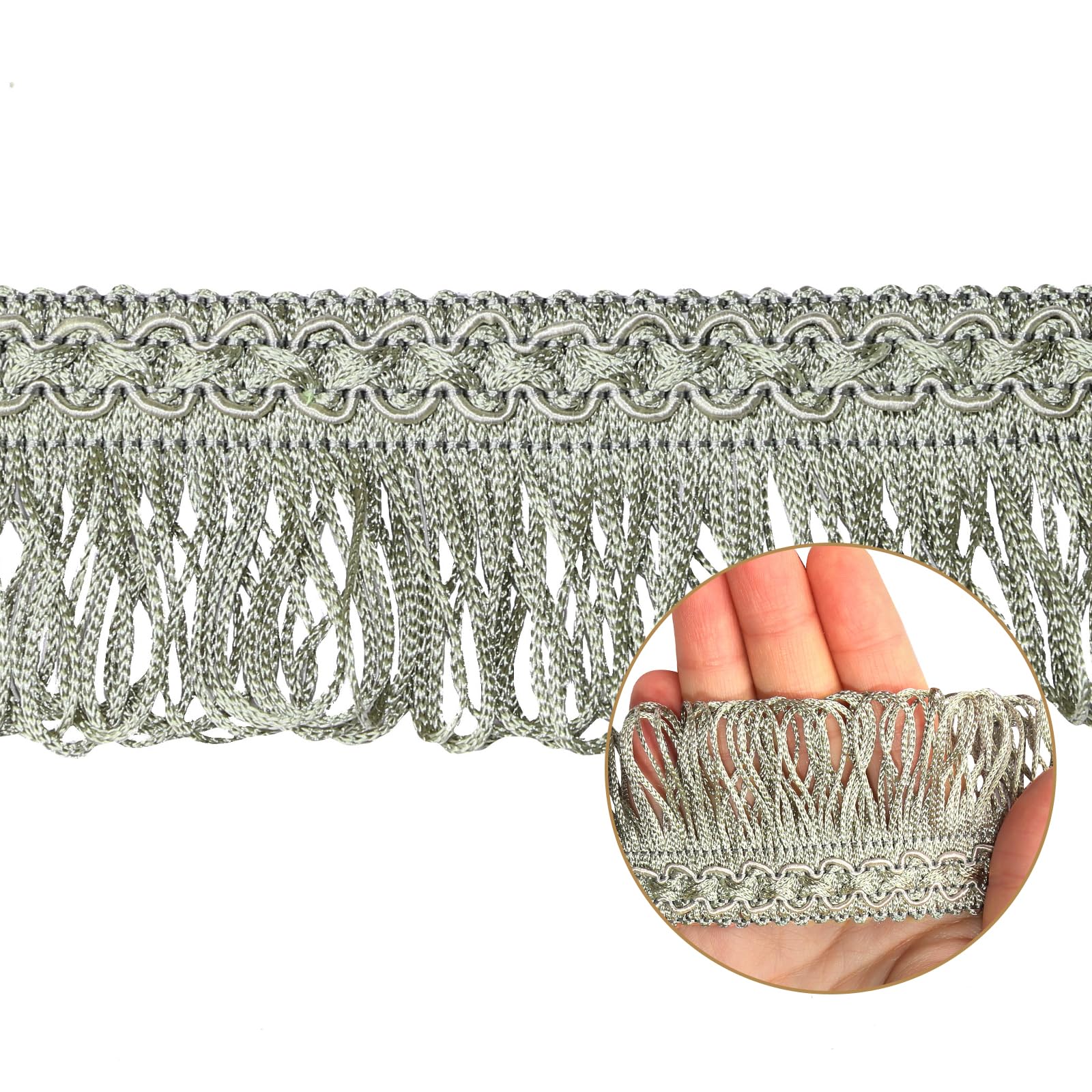 Amazon.com: Fenghuangwu 5 Yards Lace Fringe Tassel Trim 1.8 Inch Wide ...