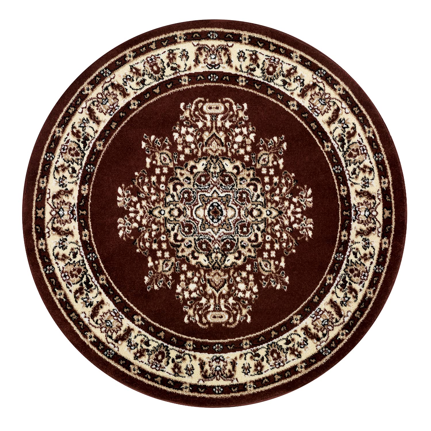 Antep Rugs Oriental 5x5 Traditional Medallion Indoor Round Area Rug ...