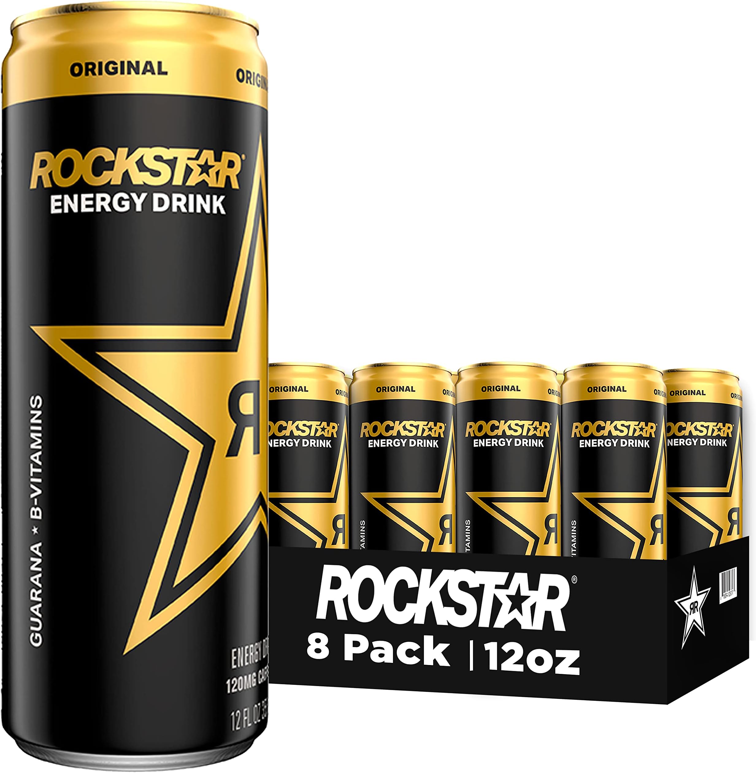 Amazon.com : Rockstar Energy Drink, Original, 12oz Sleek Cans (Pack of ...
