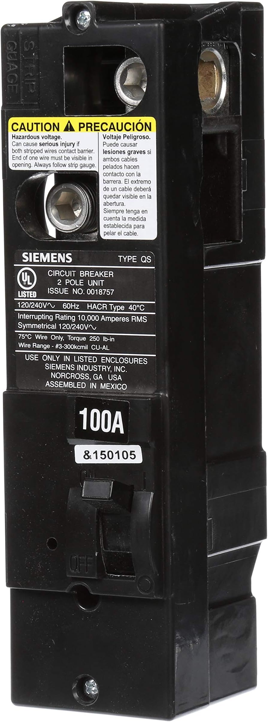 SIEMENS EQ8695 Breaker 200 AMP EQ, Black - Amazon.com