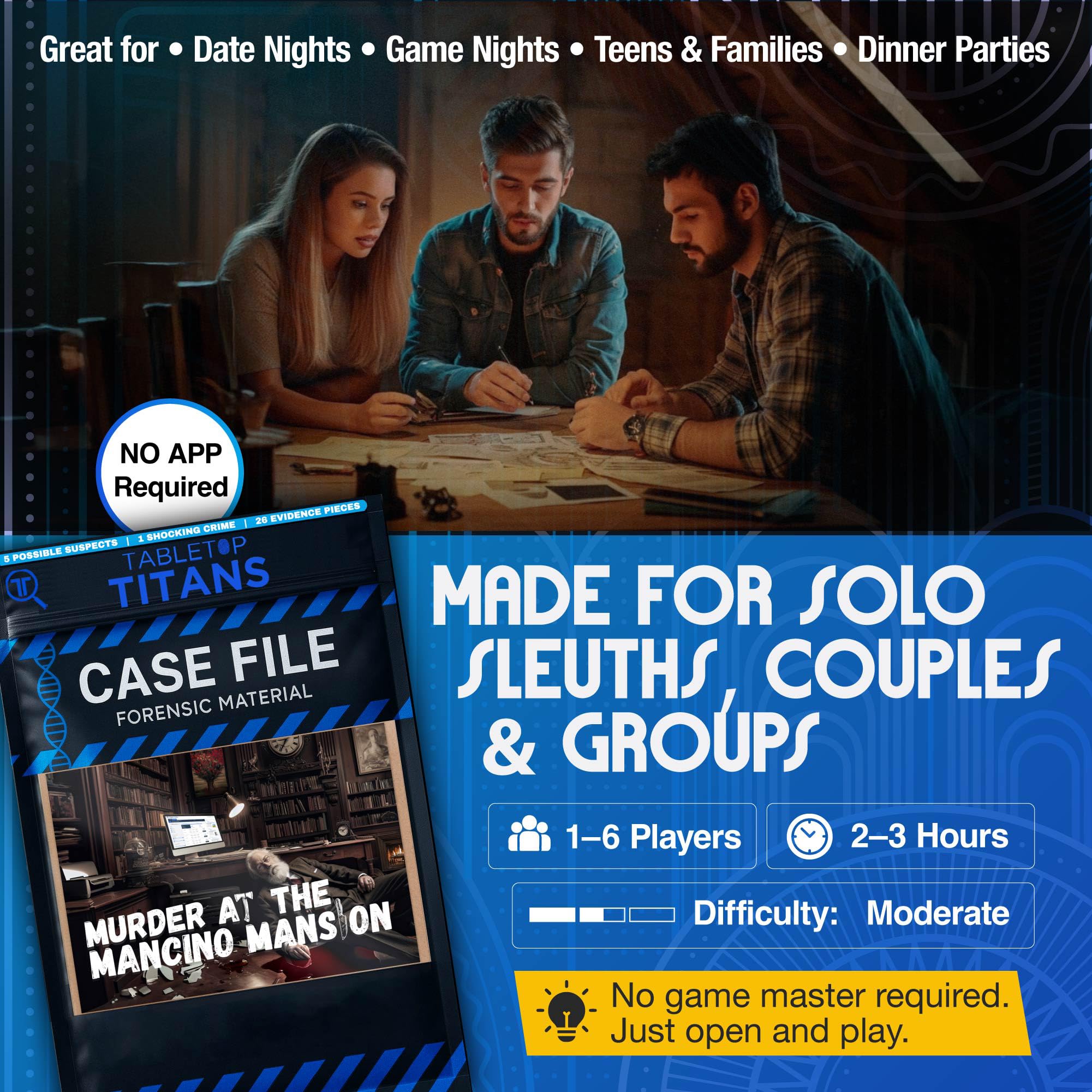 Tabletop Titans Murder Mystery Case File Game Unsolved Cold Case ...