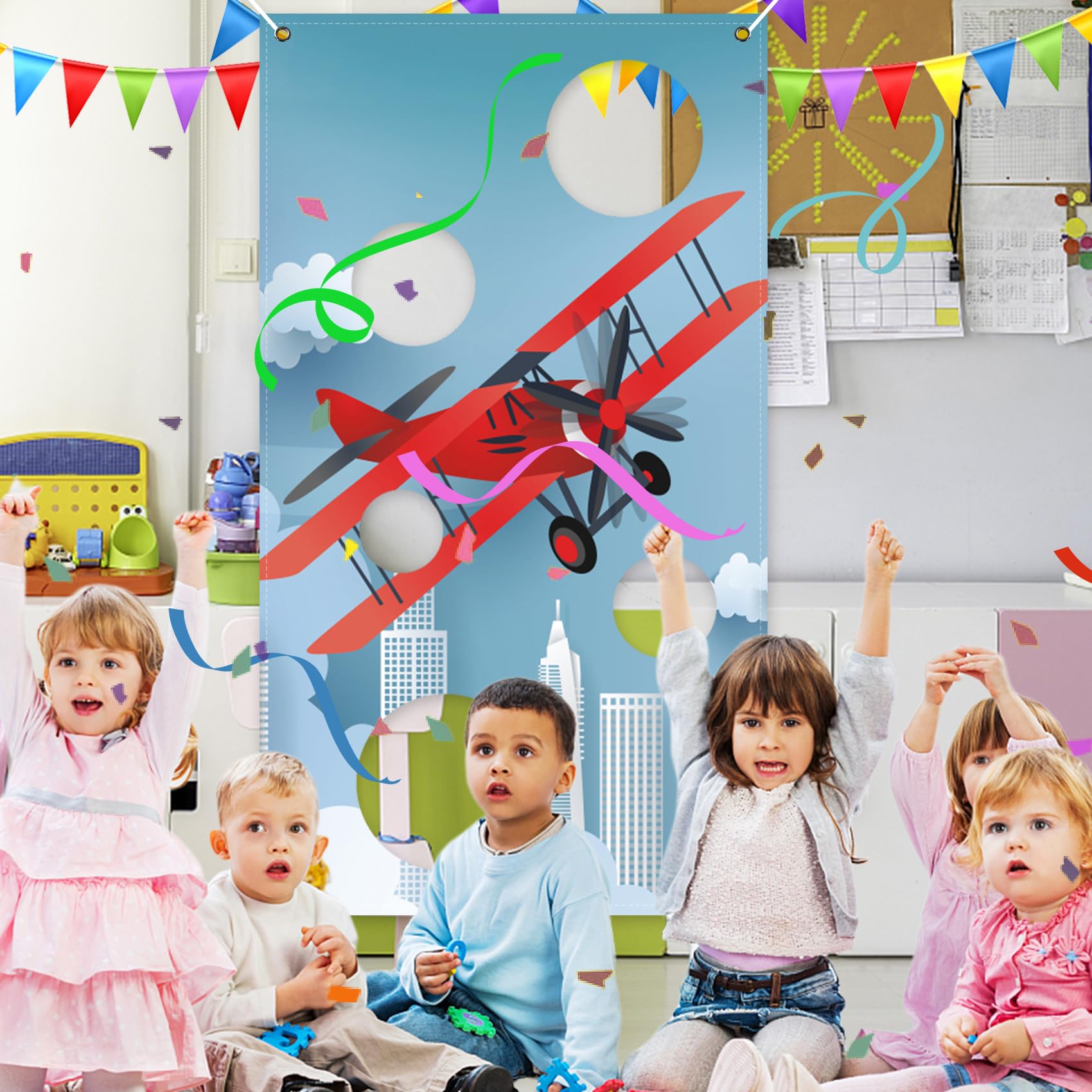 Snapklik.com : YongFoto Red Airplane Toss Game Banner