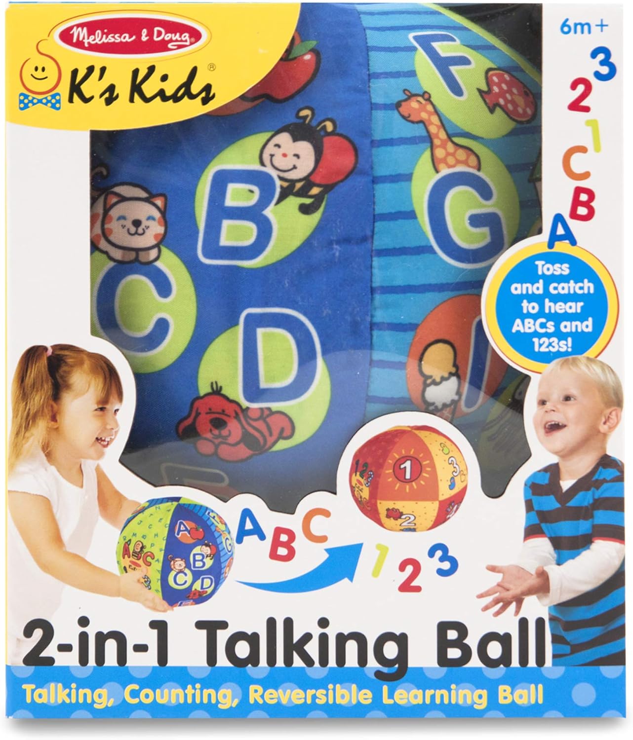 Amazon.com: Melissa & Doug K's Kids 2-in-1 Talking Ball Educational Toy ...