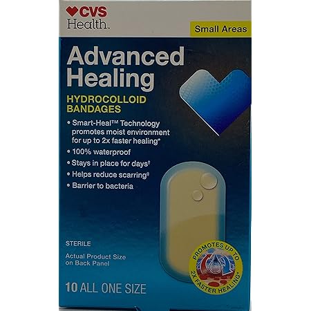 Amazon.com: CVS Health Advanced Healing Hydrocolloid Bandages (Large ...