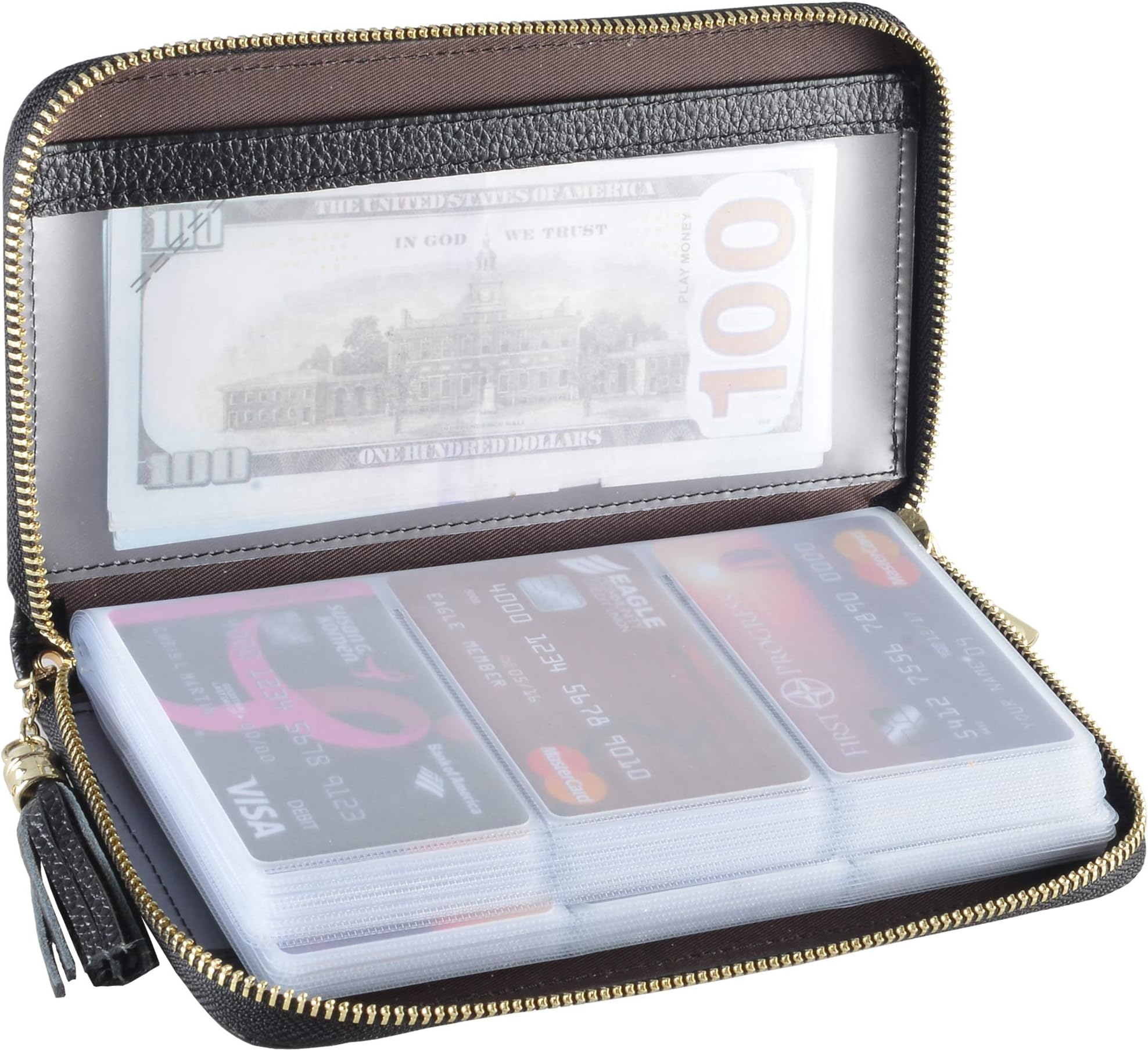 Amazon.com : Genuine Leather 160 Cards Business Credit Card Holder Book ...