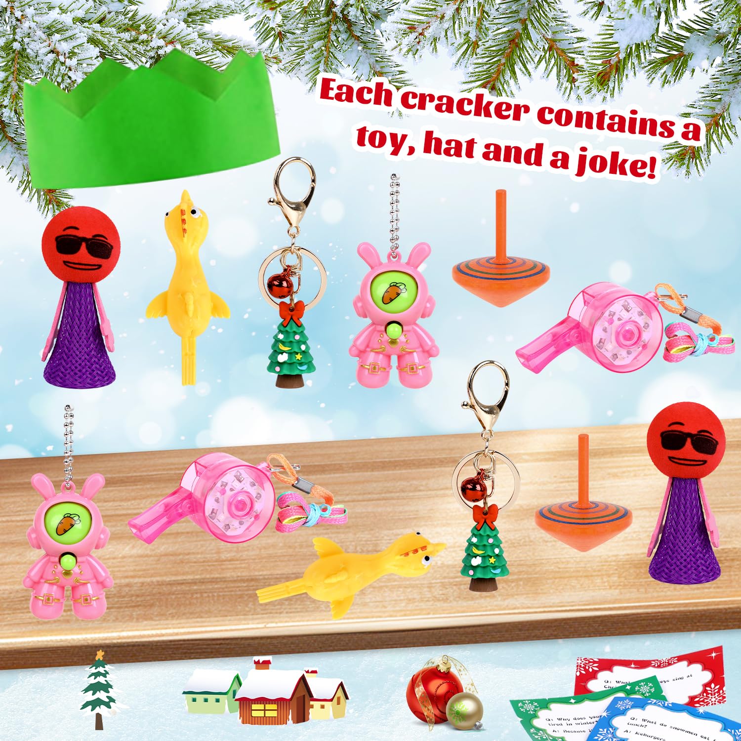 VEYLIN Christmas Crackers, 6 Pack Christmas No-snap Crackers Crackers ...