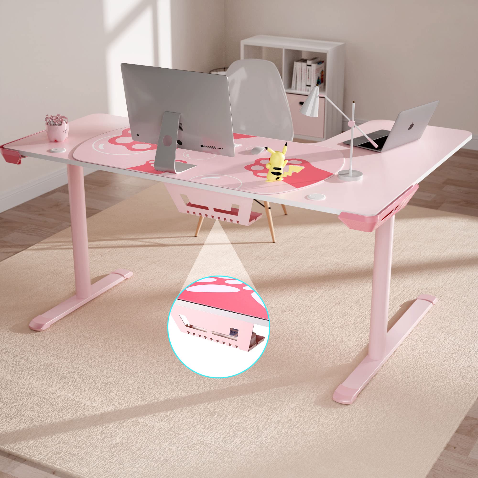 Pink Corner Computer Desk Pink : Desks Home Office Furniture