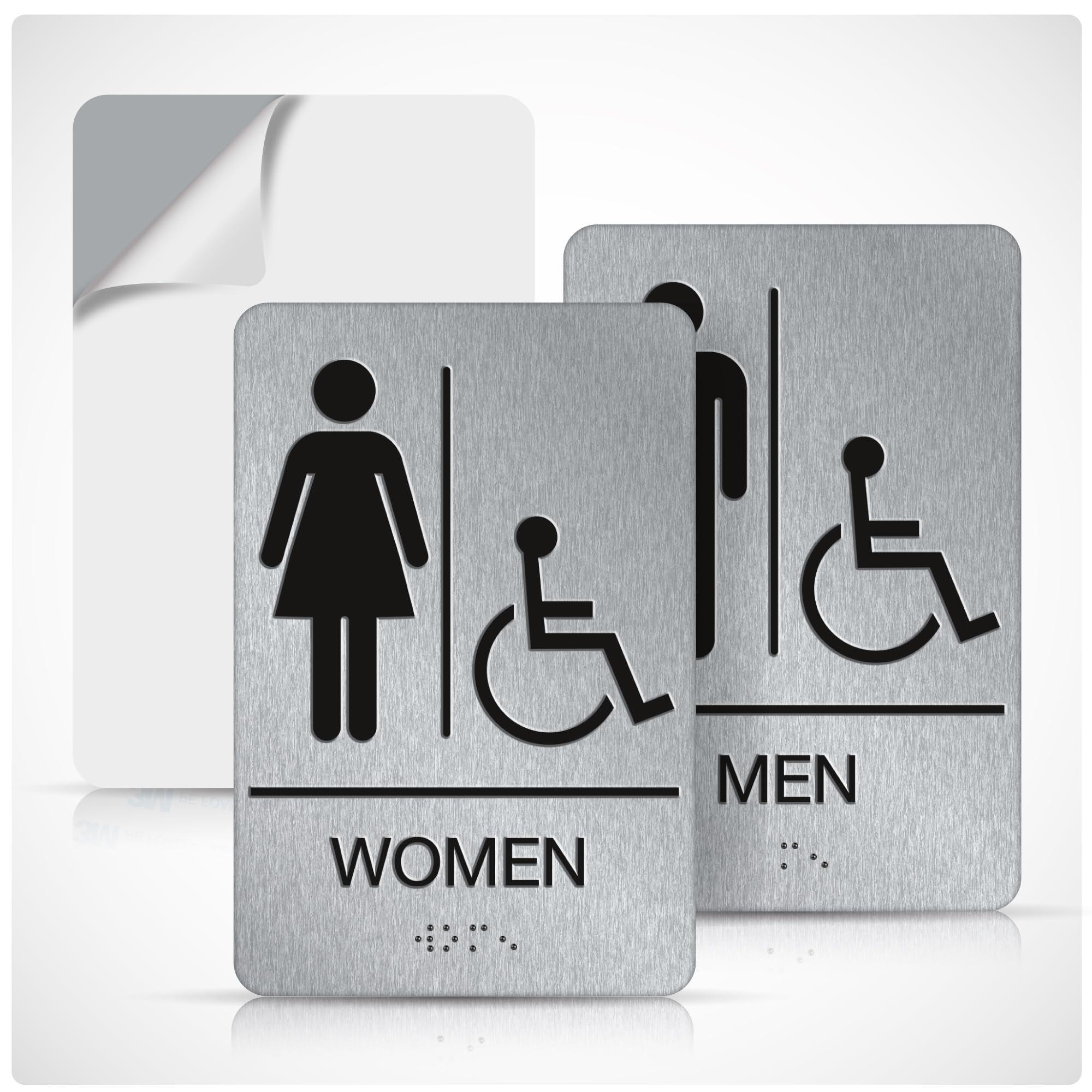 Amazon.com : DALLAHASEE ADA Braille Restroom Signs for Business 9”x 6 ...