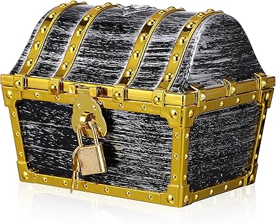 Amazon.com: Plastic Transparent Antique Pirate Treasure Box with Lock ...