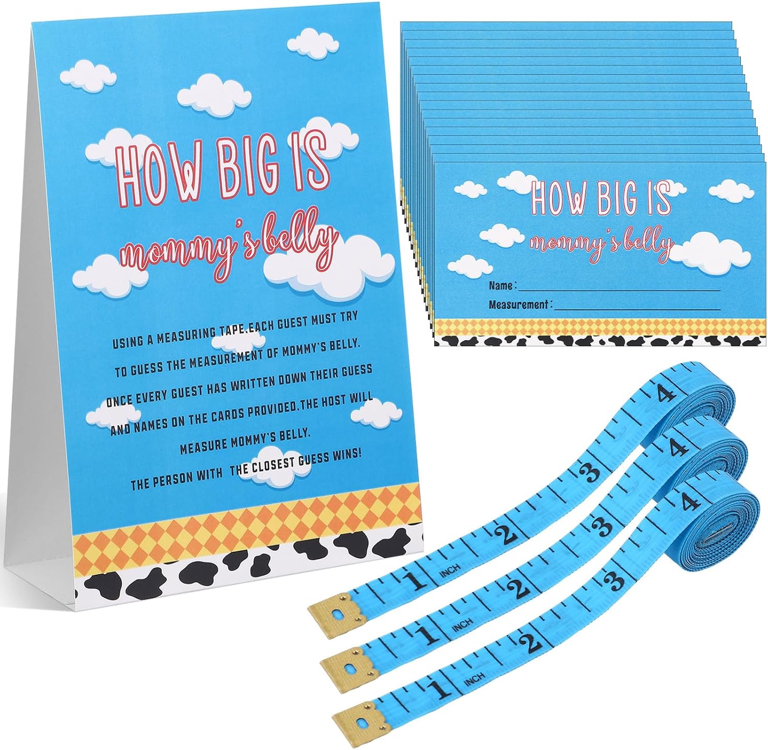 Amazon.com: Sinload 54 Pcs Cartoon Story Baby Shower Games Pink Bow ...