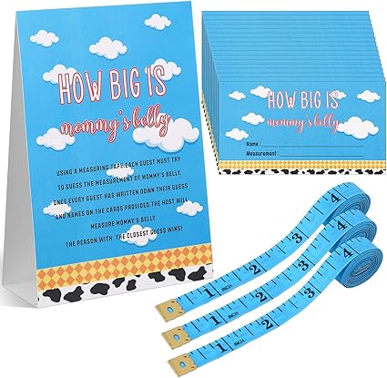 Amazon.com: Sinload 54 Pcs Cartoon Blue Sky Baby Shower Games Blue and ...