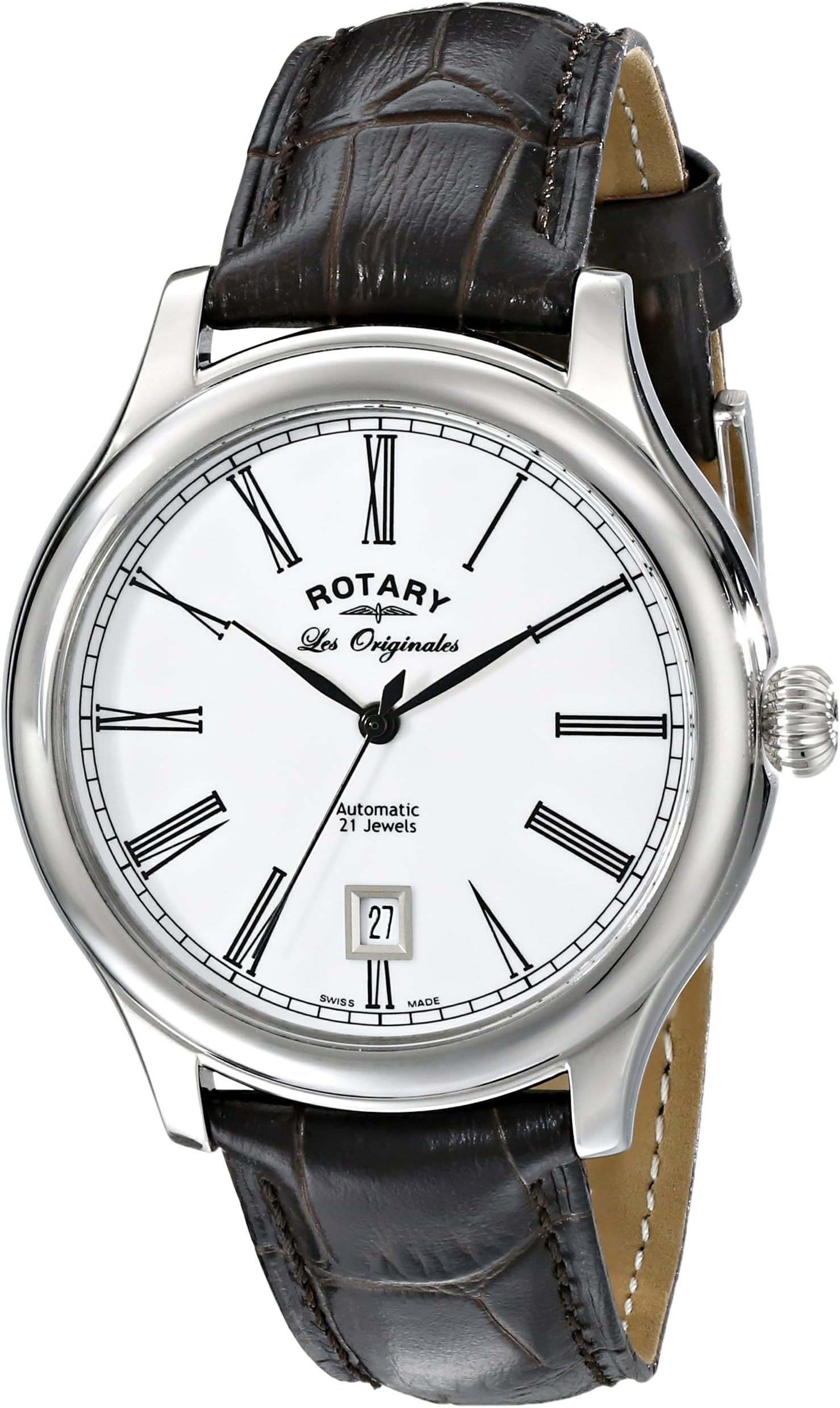 Rotary Men Analogue Automatic Watch with Leather Strap LE90008/01 ...