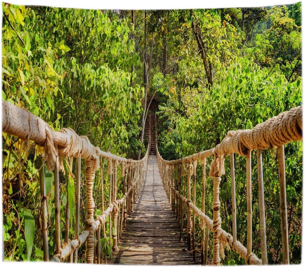 Amazon.com: A.Monamour Rope Suspension Bridge Footbridge In Green ...