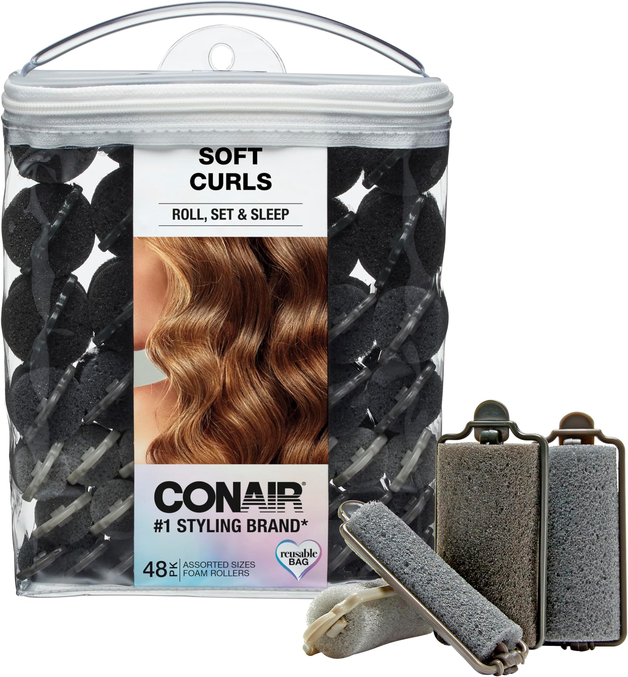Amazon.com : Conair Foam Hair Rollers - Heatless Curlers - Heatless ...