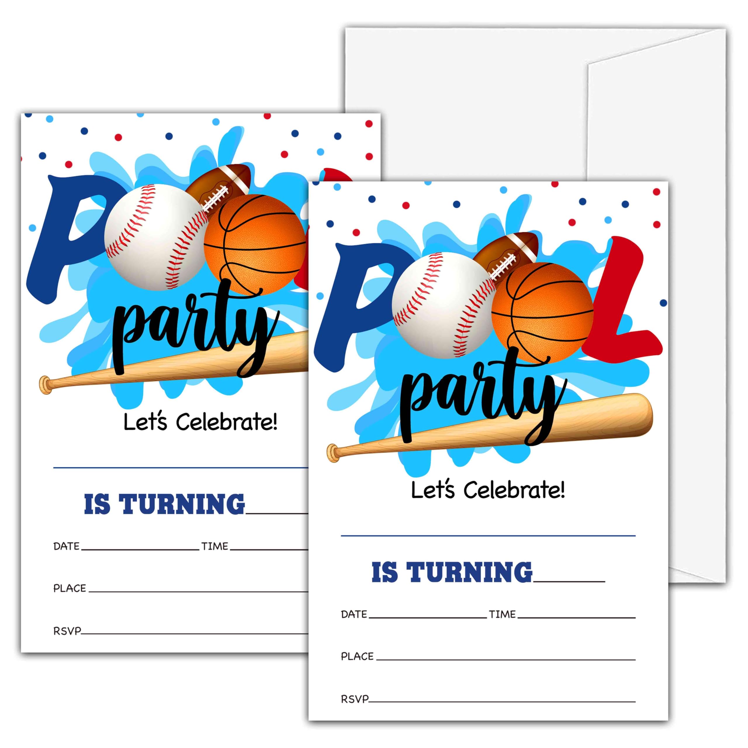 Logo Pool Party Invitations Summer Pool Party Design A4 Invitation