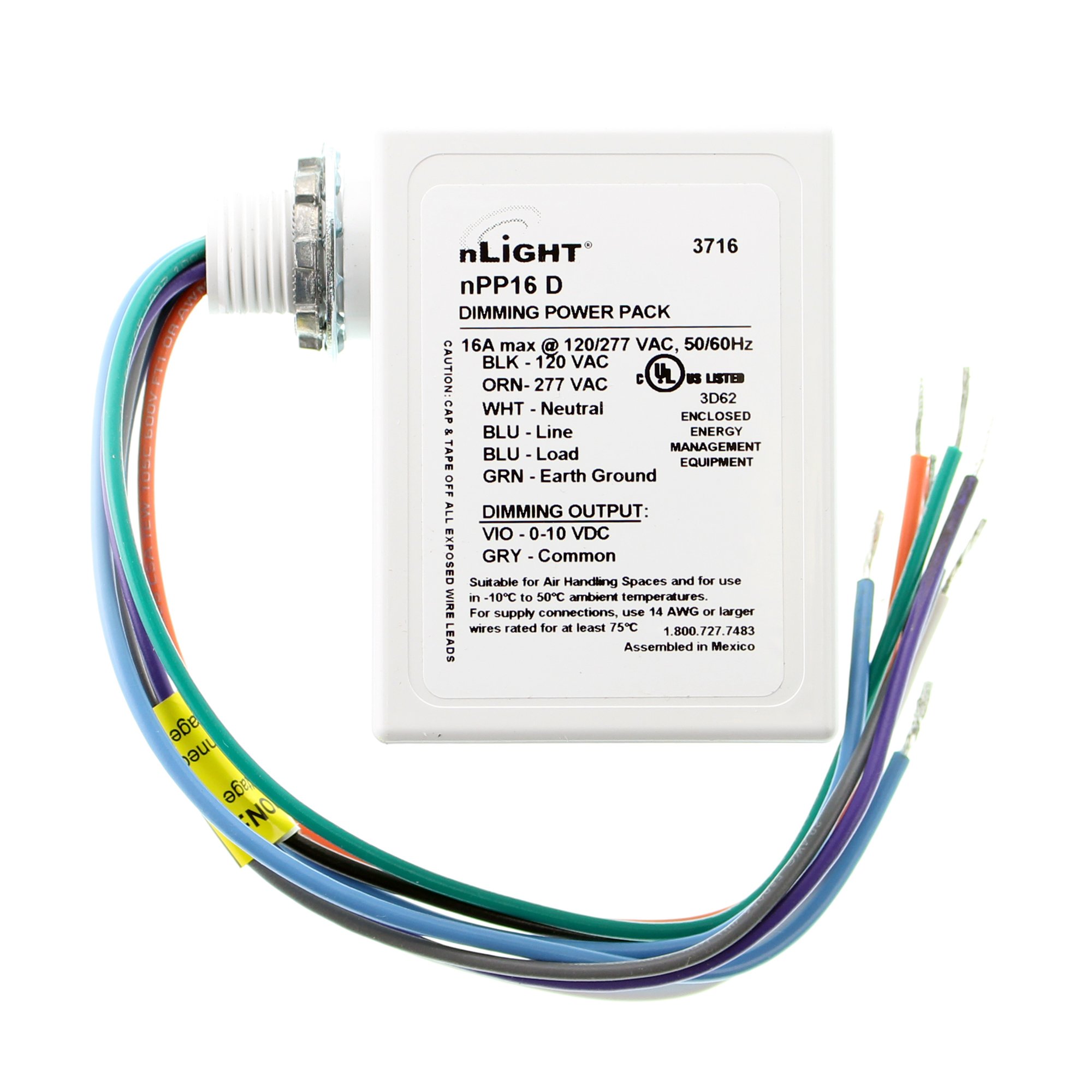 Sensor Switch NPP16-D nLight Dimming Power Pack, Plenum, UL2043, 120 ...