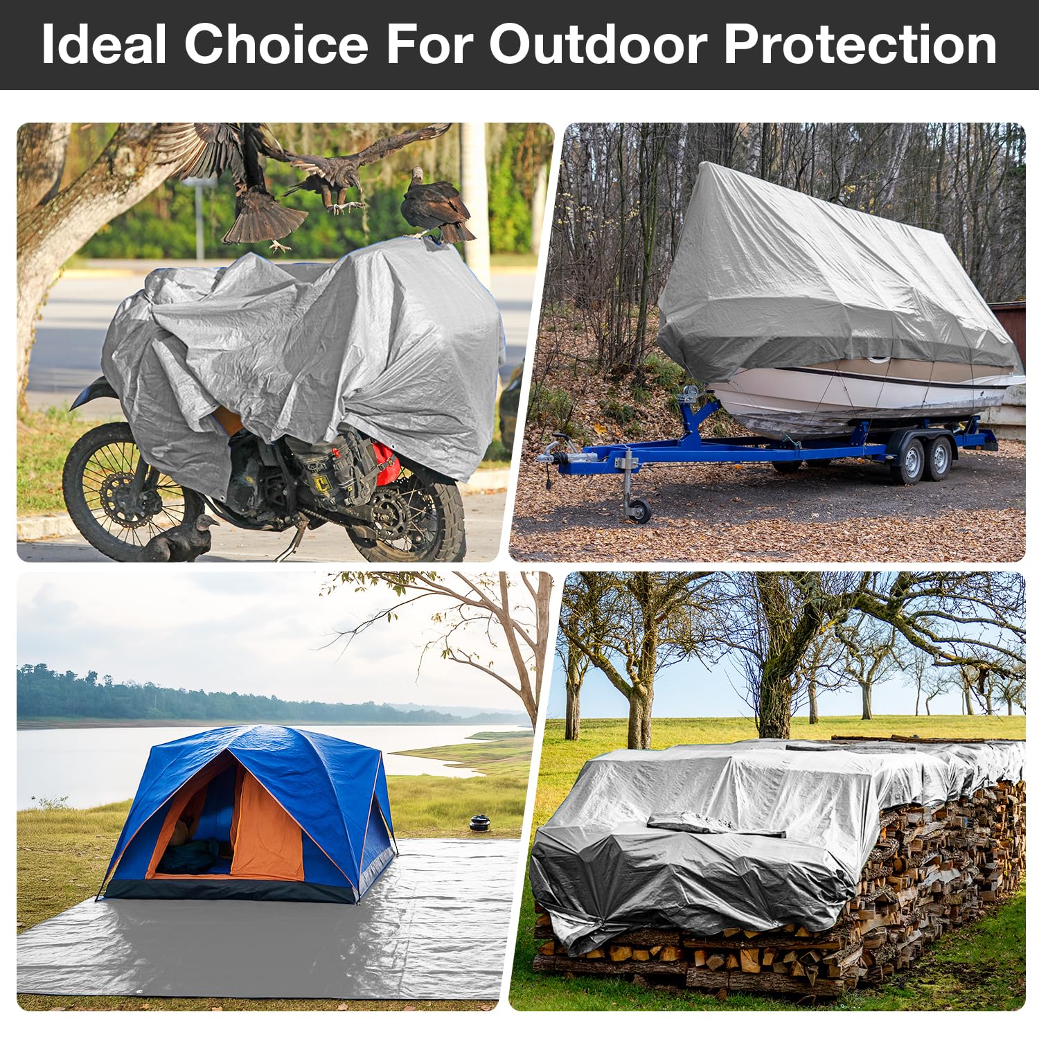 Snapklik.com : Pattiumo Tarp Waterproof 12 X 20 FT 16 Mil Heavy Duty ...