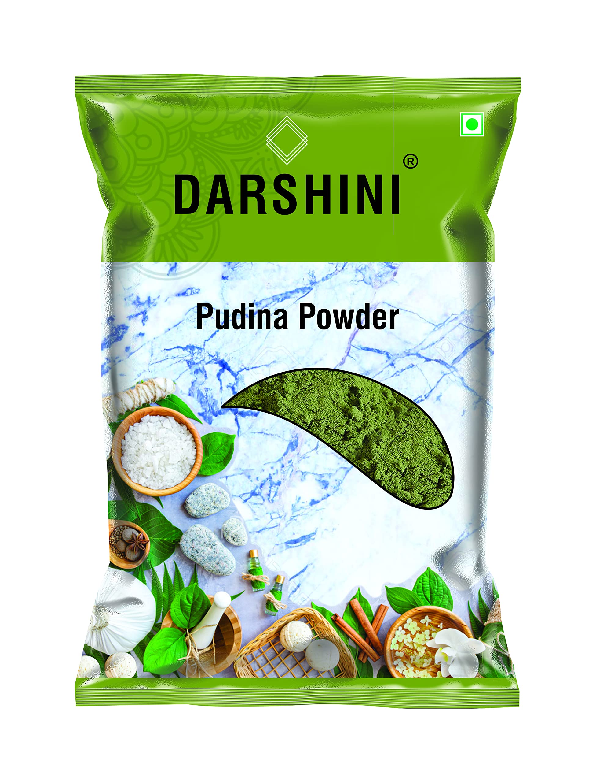 Buy Darshini Pudhina / Mint leaves / Pudina Powder, Pack of 2 - 200 ...