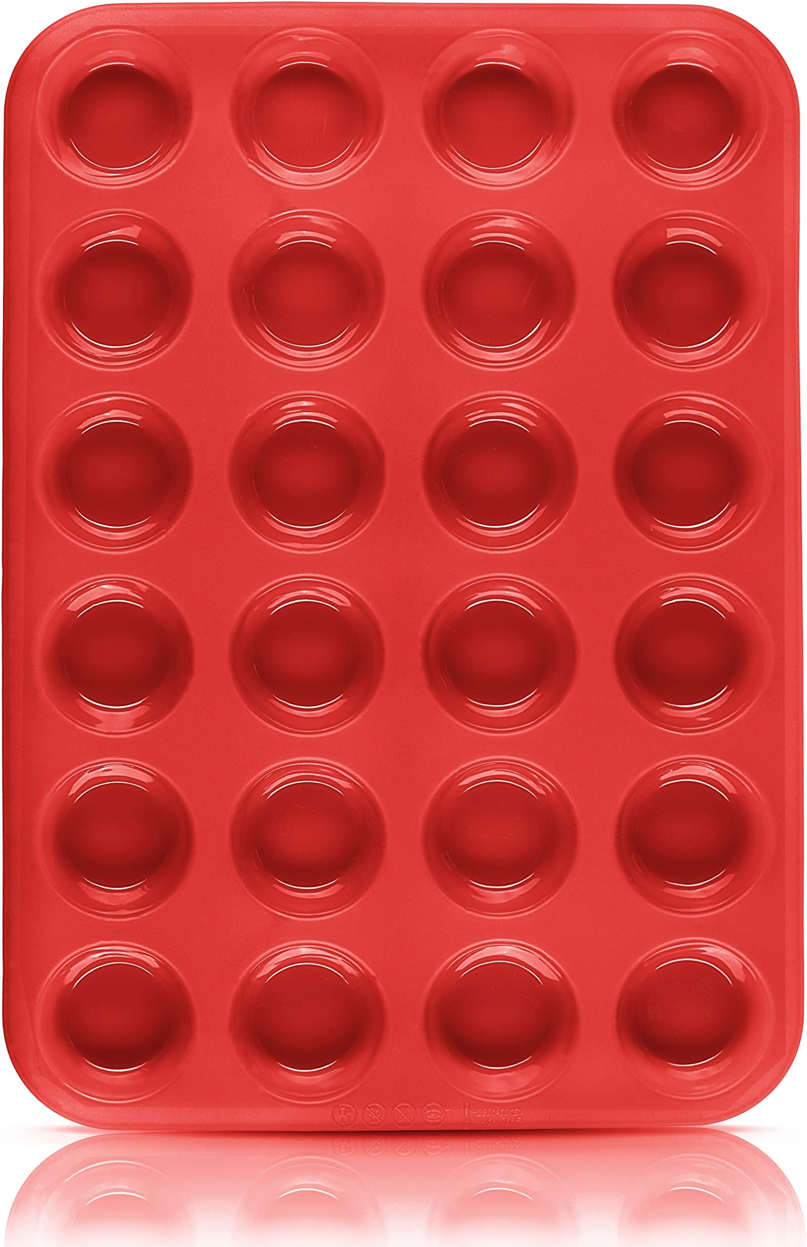 Belmalia Mini Muffin Tray Silicone, 24 Holes, 34 x 24 x 2 cm, Non-Stick ...