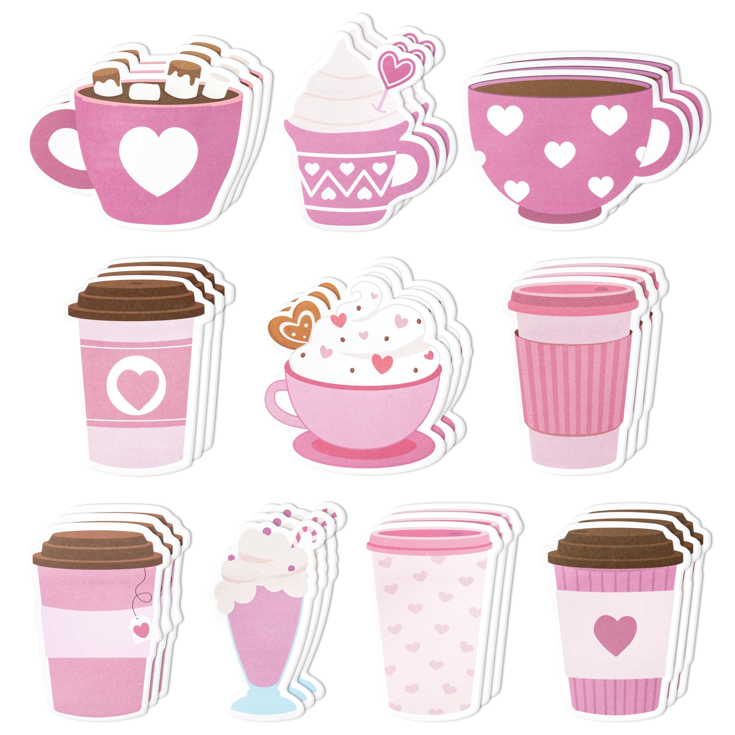 Amazon.com : CJiangpo 30Pcs Valentine’s Day Coffee Cup Sticky Notes ...
