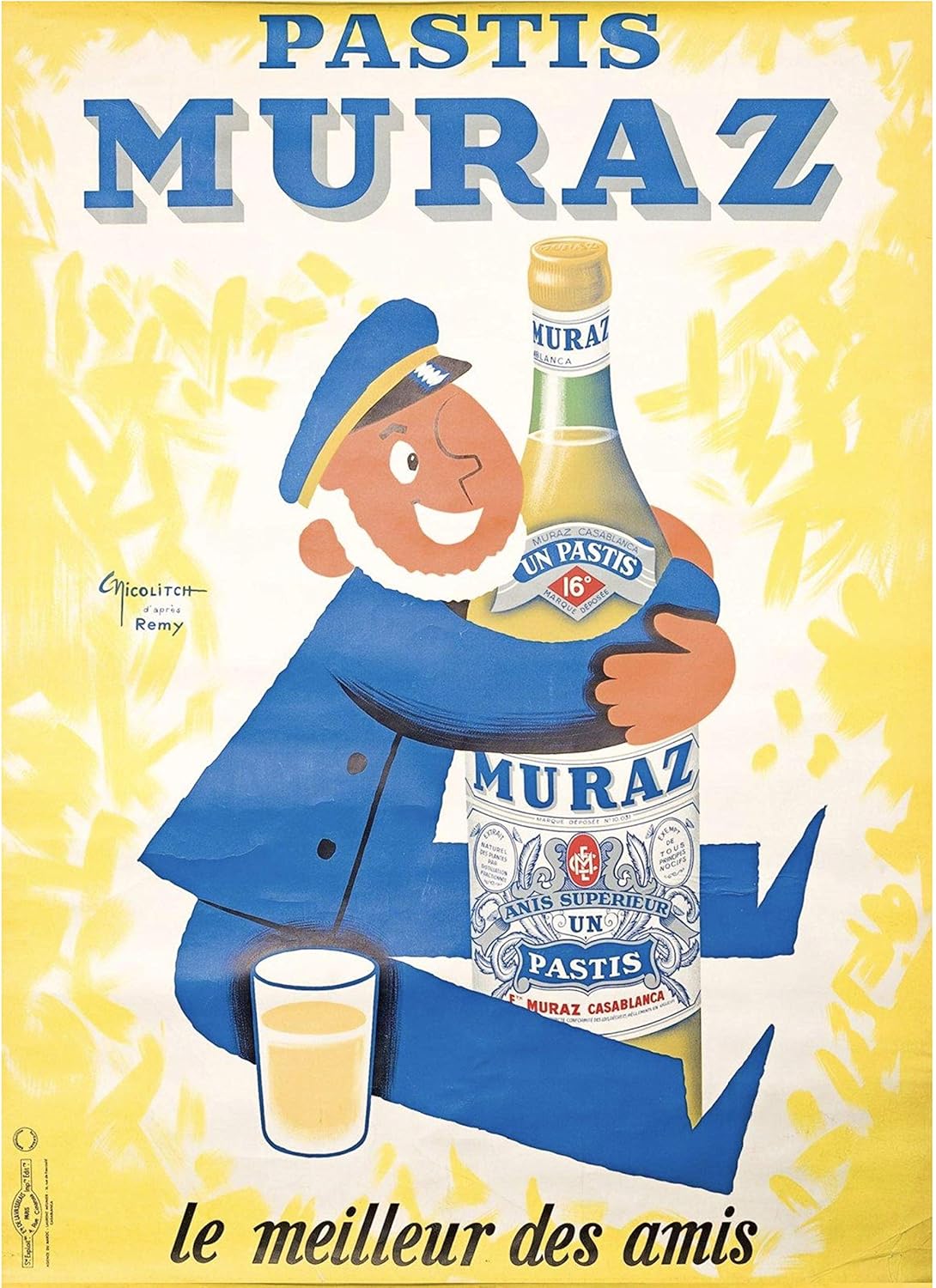Pastis Muraz Poster Reproduction 50 x 70 cm 300 g Paper HD Digital File ...