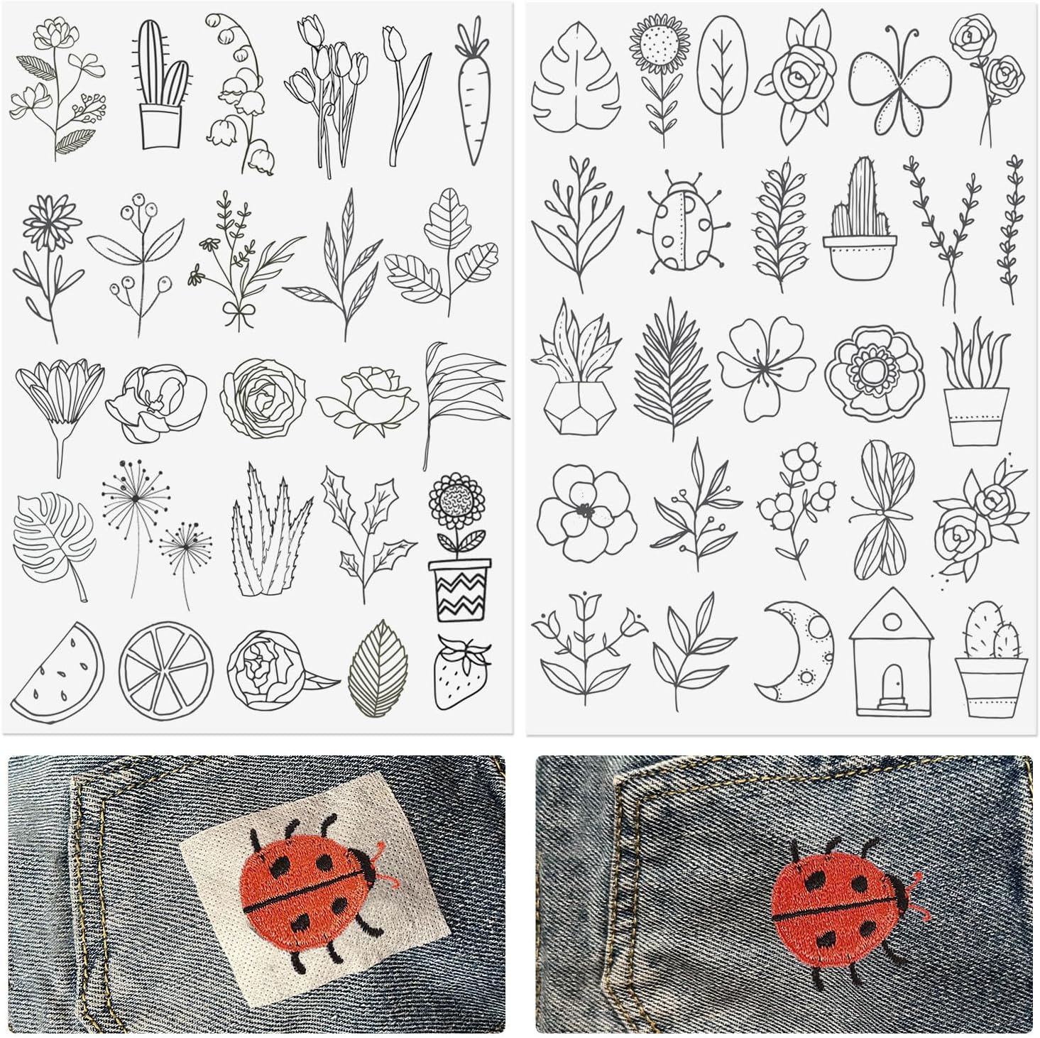 Amazon.com: 53Pcs Water Soluble Stabilizer Hand Sewing Stabilizers for ...