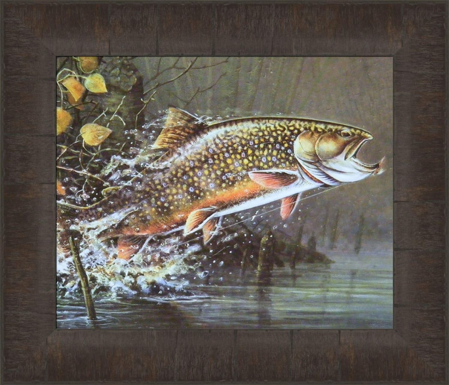 Amazon.com: Home Cabin Décor Jumpin' Brookie by Scott Zoellick 12x14 ...