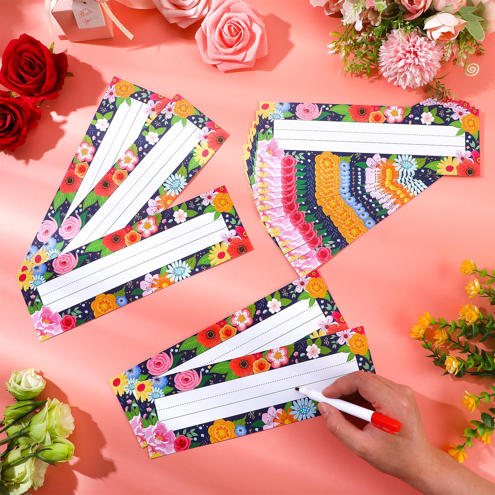 Snapklik.com : 60 Sheets Wildflowers Name Plates For Classroom Die Cut ...