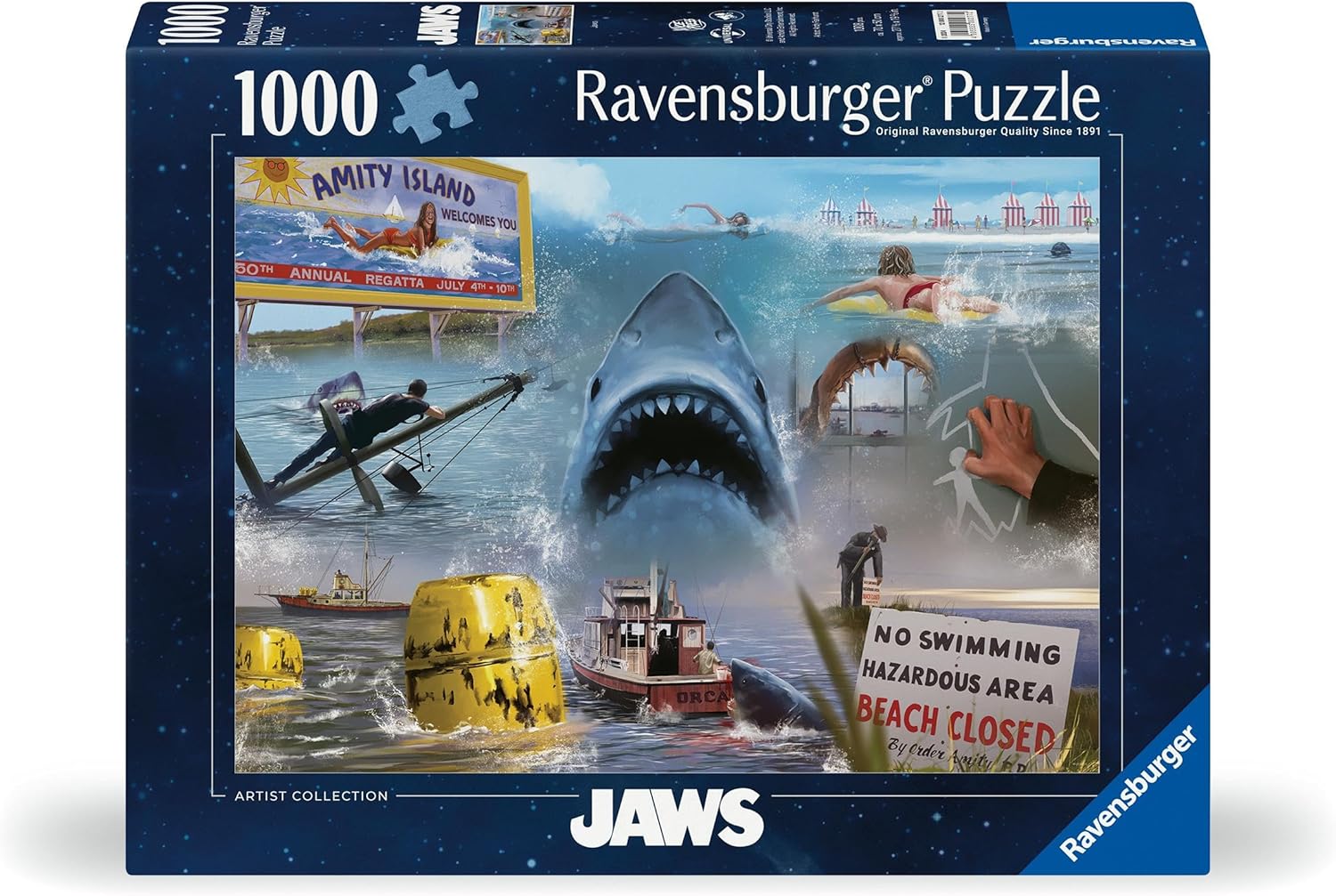 Amazon.com: Ravensburger Universal Studios Artist Collection: Jaws 1000 ...