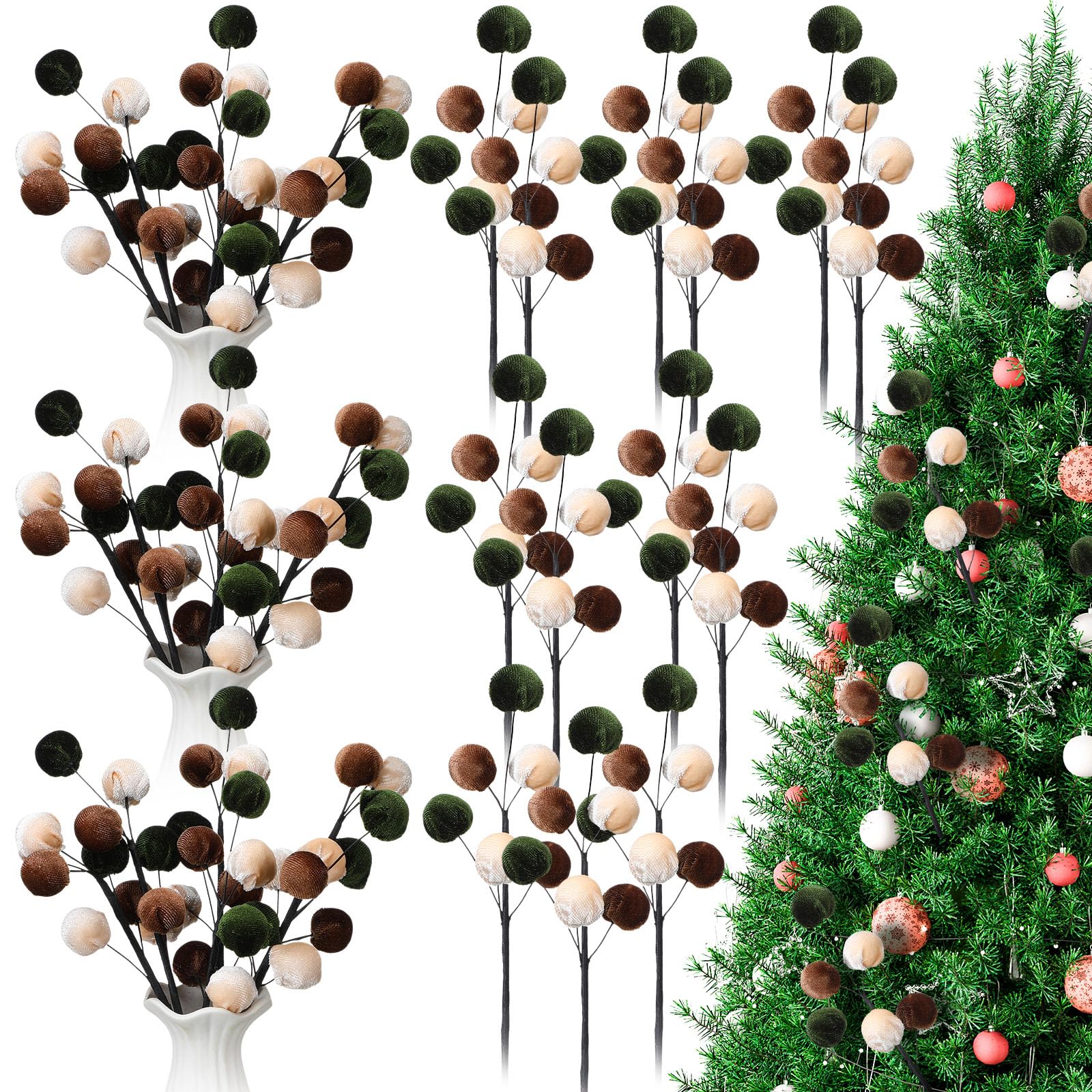 Amazon.com: Thiccywoov 6 Pcs Velvet Spheres Ball Pick Velvet Christmas ...