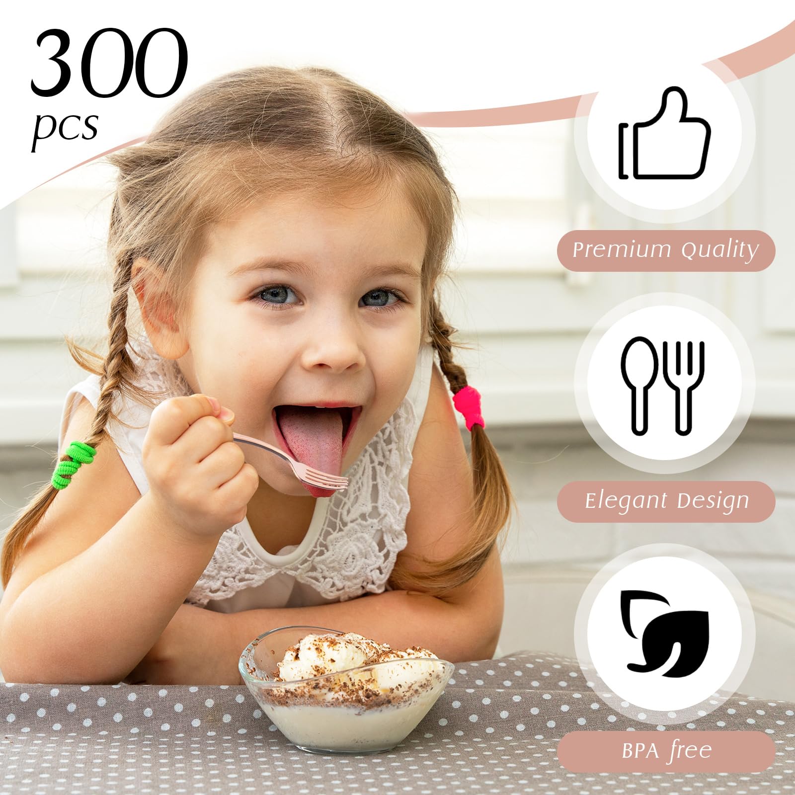 Snapklik.com : Hushee 300 Pcs Mini Plastic Forks Bulk 4 Inch Disposable ...