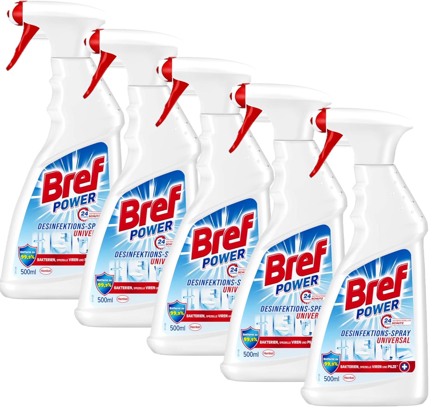 Bref Power Desinfektions-Spray Universal, (5 x 500 ml) Sprühflasche ...