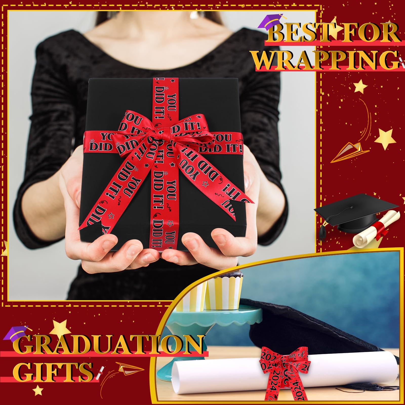 Snapklik.com : Moukeren 3 Roll Class Of 2024 Graduation Ribbon ...