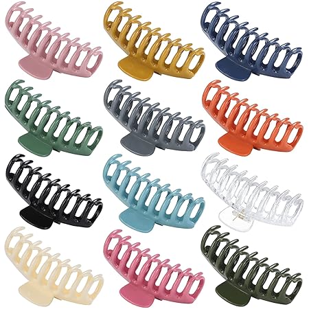 Amazon.com: 12 Pack Hair Claw Clips Large 4.3 Inch Hair Clips Stylish ...