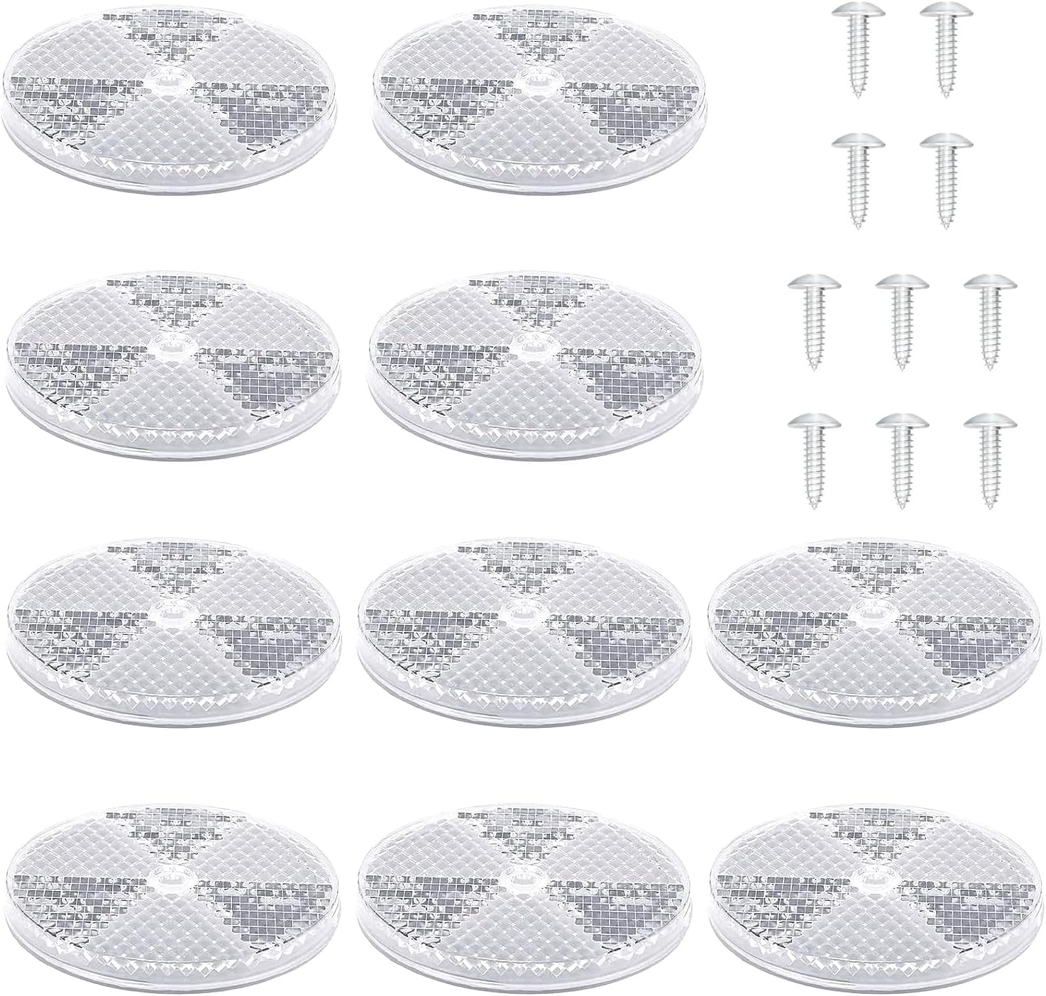Amazon.com: smseace 10Pack White Round Reflectors with 10pcs Stainless ...