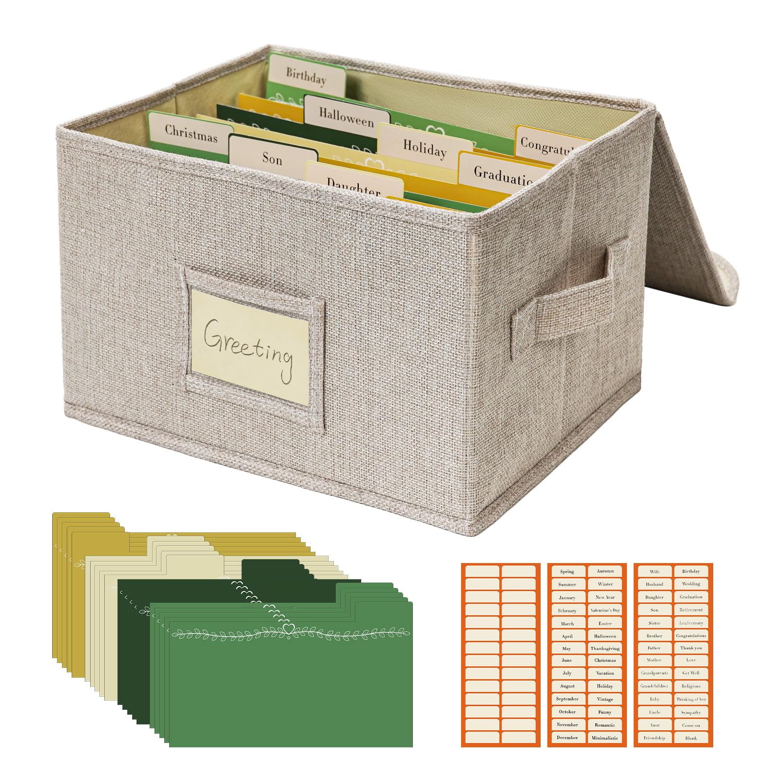 Amazon.com: Vienrose Greeting Card Organizer Storage Box with 20 ...