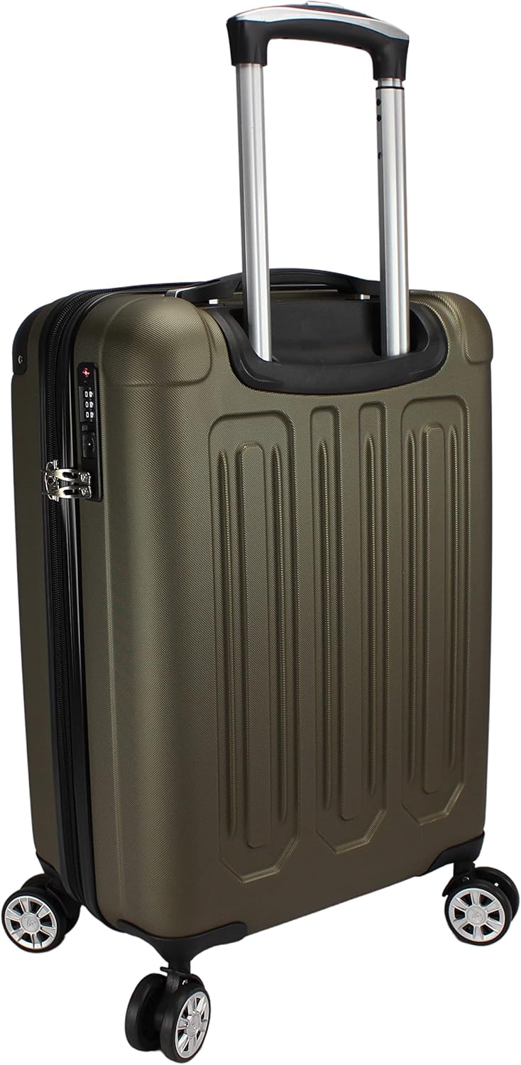 Review Dejuno Tutin 3-Piece Hardside Spinner Luggage Set with TSA Lock, Olive